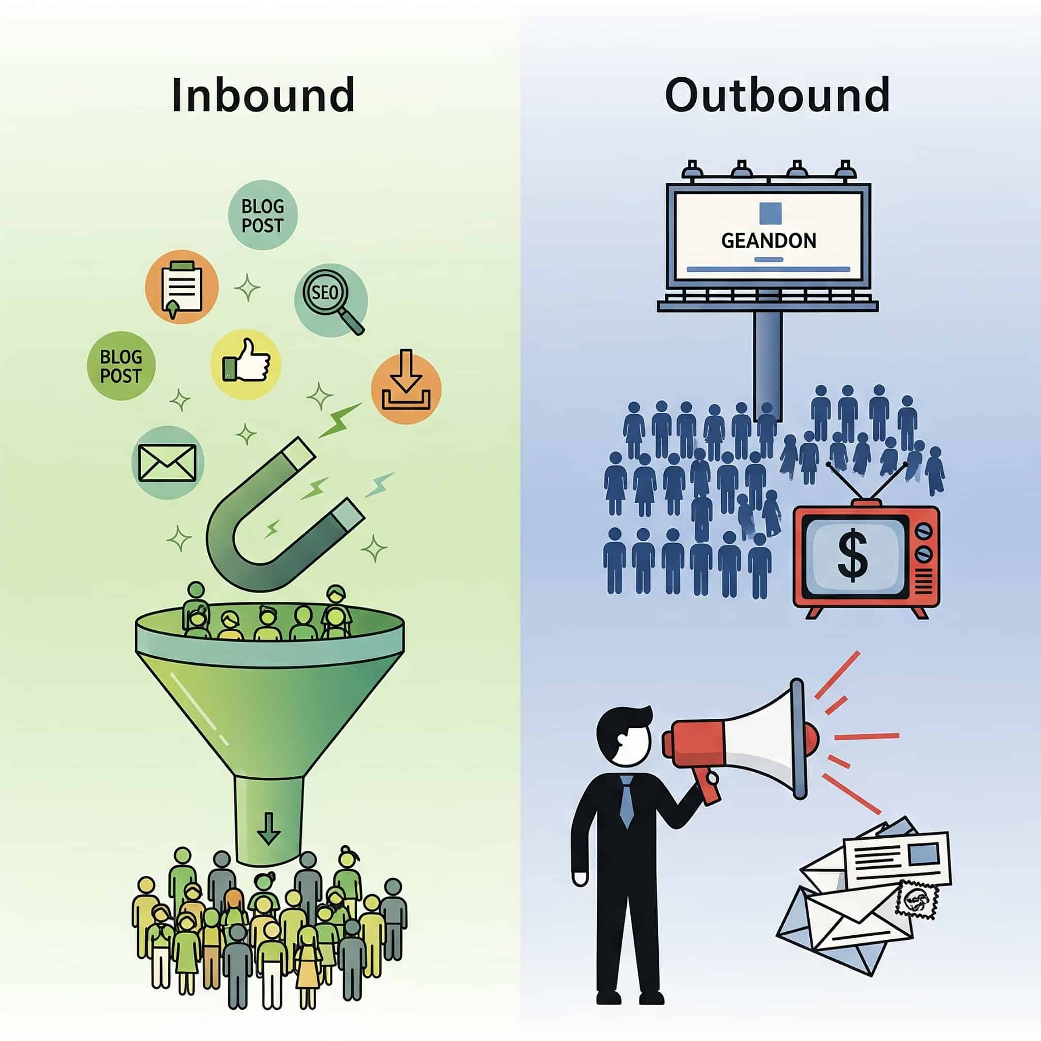Difference between inbound and outbound marketing
